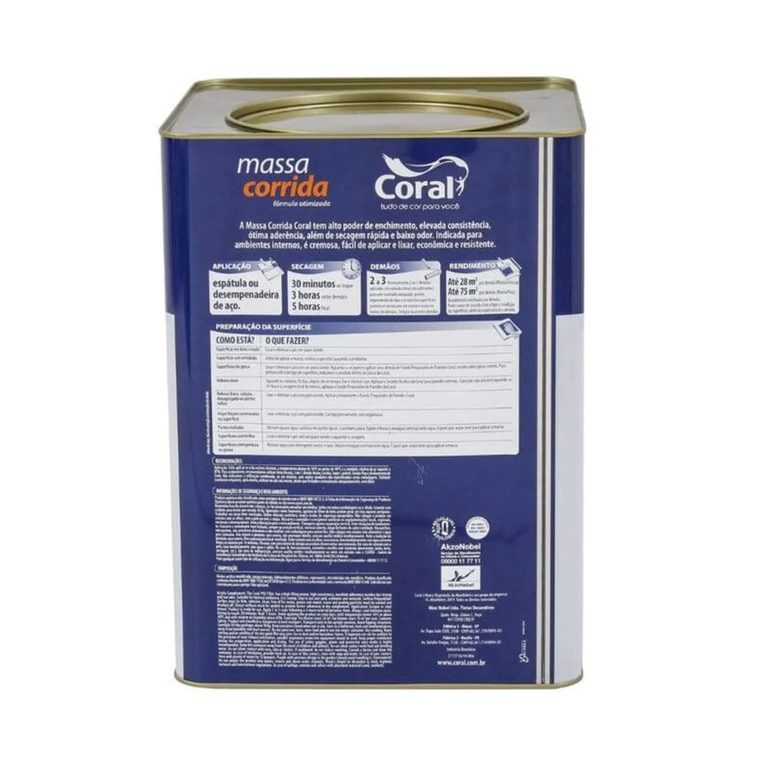 Massa Corrida PVA 25kg Coral